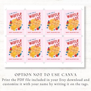 I Like You a Waffle Lot, Printable Kids Classroom Valentine Card ...