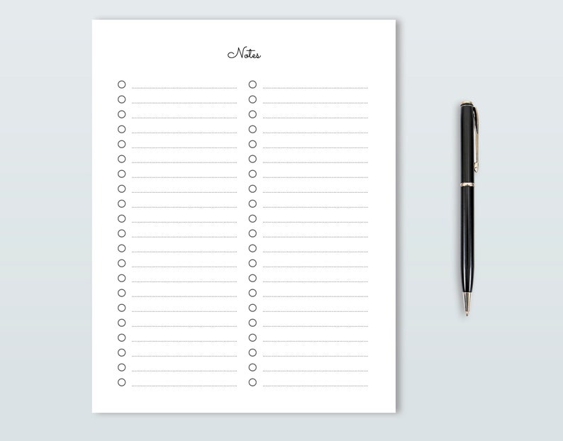 To Do List Simple Printable Notes List Fillable to (Download Now) - Etsy