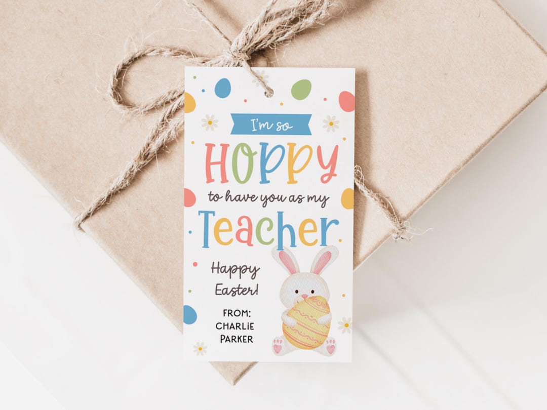 Printable Bunny Gift Tag, Easter School Favor From Student, Edit in ...