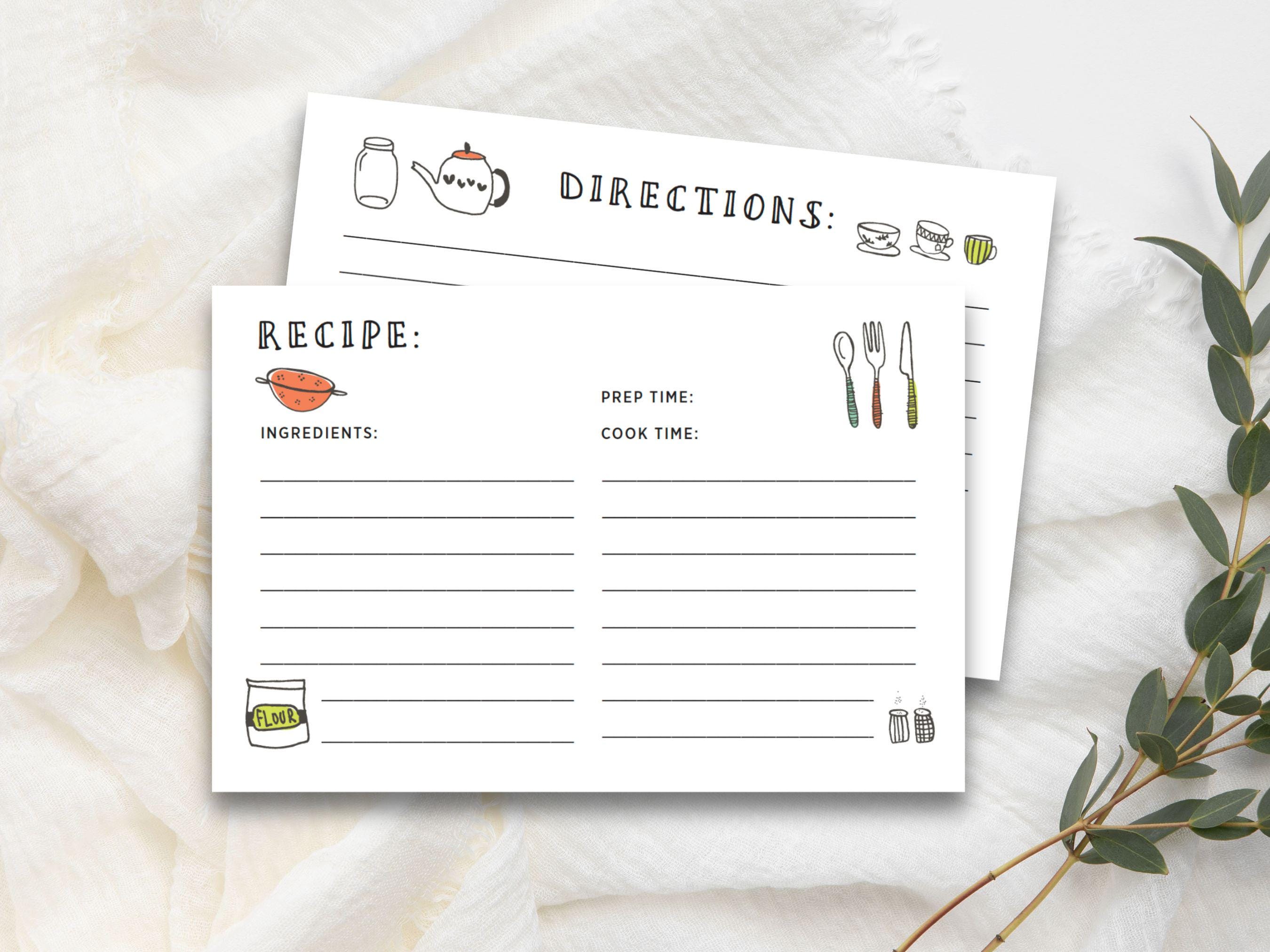 Maxines 4x6 Printable Recipe Template Maxi's Kitchen | Maxine Sharf