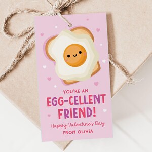 Egg-cellent Friend Valentine's Day Gift Tag, Cute Egg Friendship ...