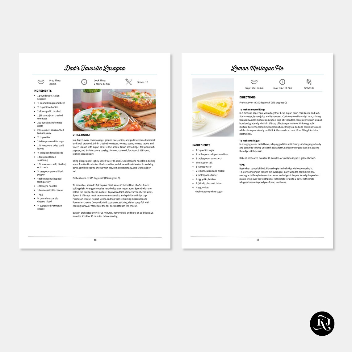 Recipe Book Template Editable Recipe Book in Word Recipe - Etsy