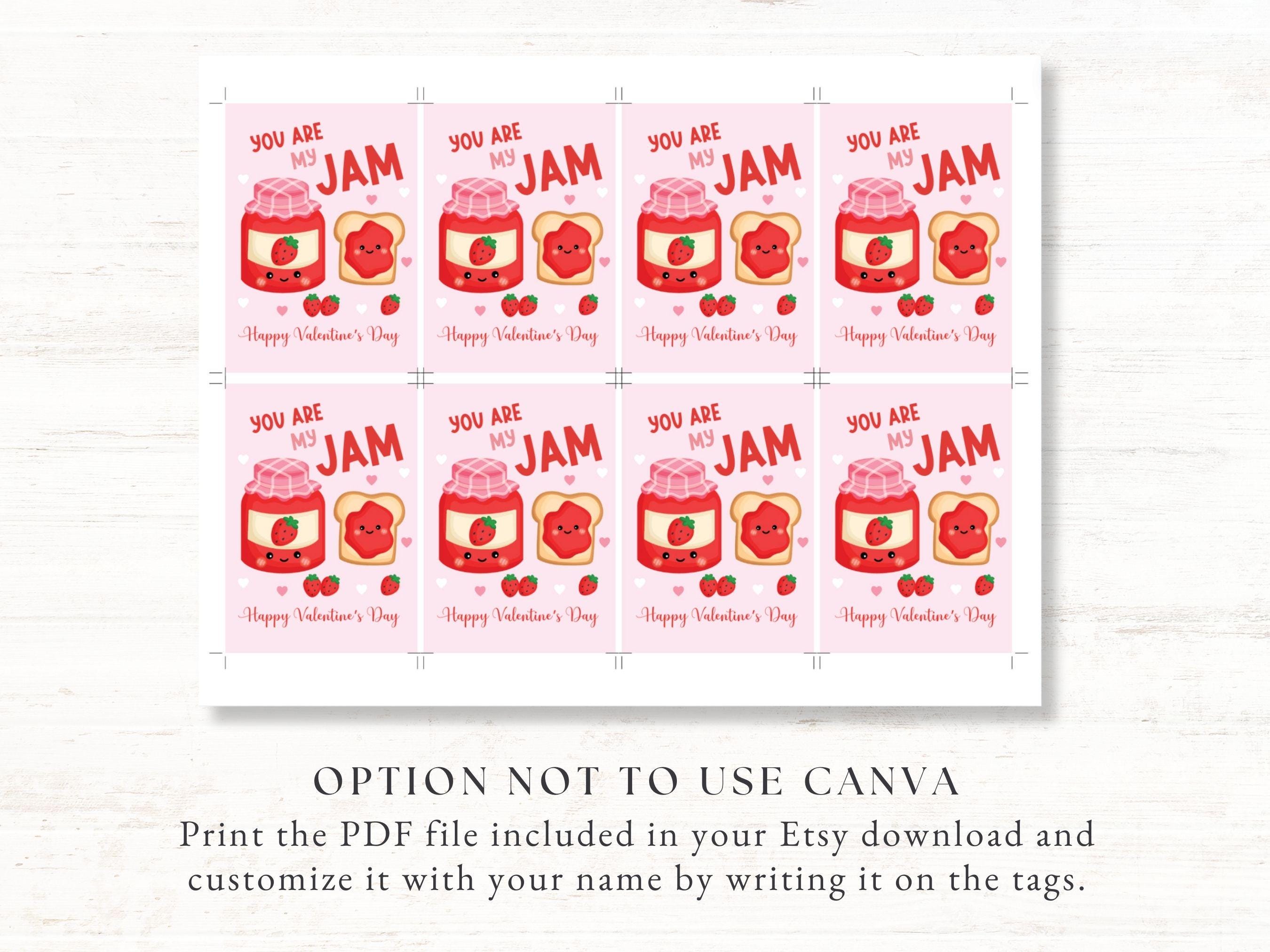You Are My Jam, Printable Kids Jam and Toast Classroom Valentine ...