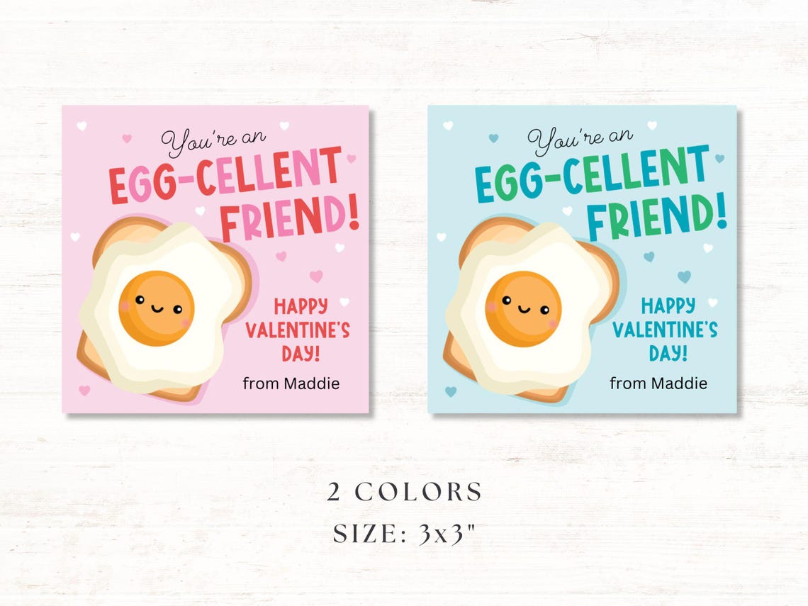 You're an Egg-cellent Friend, Cute Egg, Valentine's Day Tag, Excellent ...