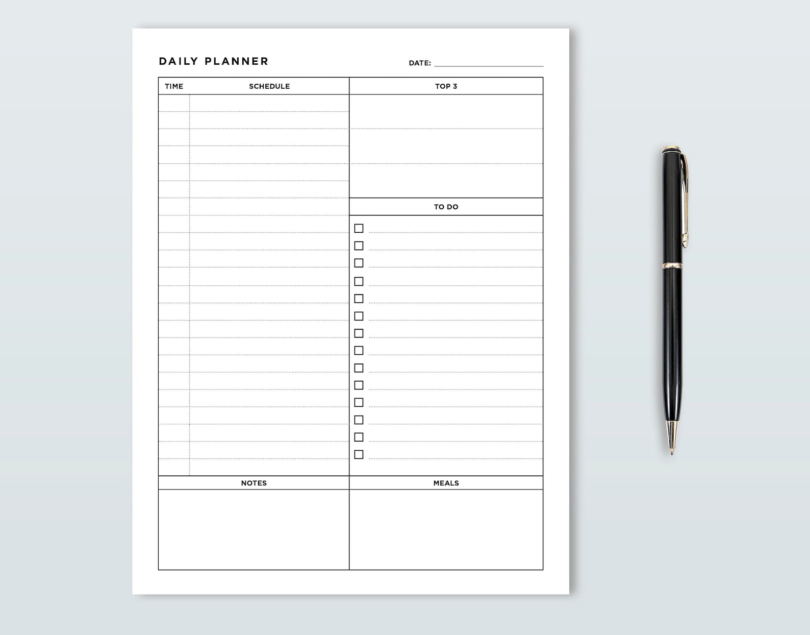Printable Daily Planner, Simple Daily Organizer, Minimalist Daily ...
