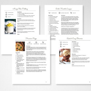Editable Recipe Book, Word Template, Printable Cookbook Binder, Kitchen ...