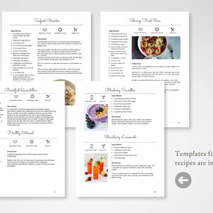 Editable Recipe Book, Word Template, Printable Cookbook Binder, Kitchen ...