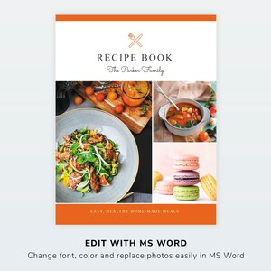 Editable Recipe Cover, Cookbook Binder Kit, Printable Recipe Book Cover ...