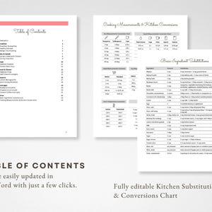 Editable MS Word Cookbook Template, Printable Recipe Binder Kit ...