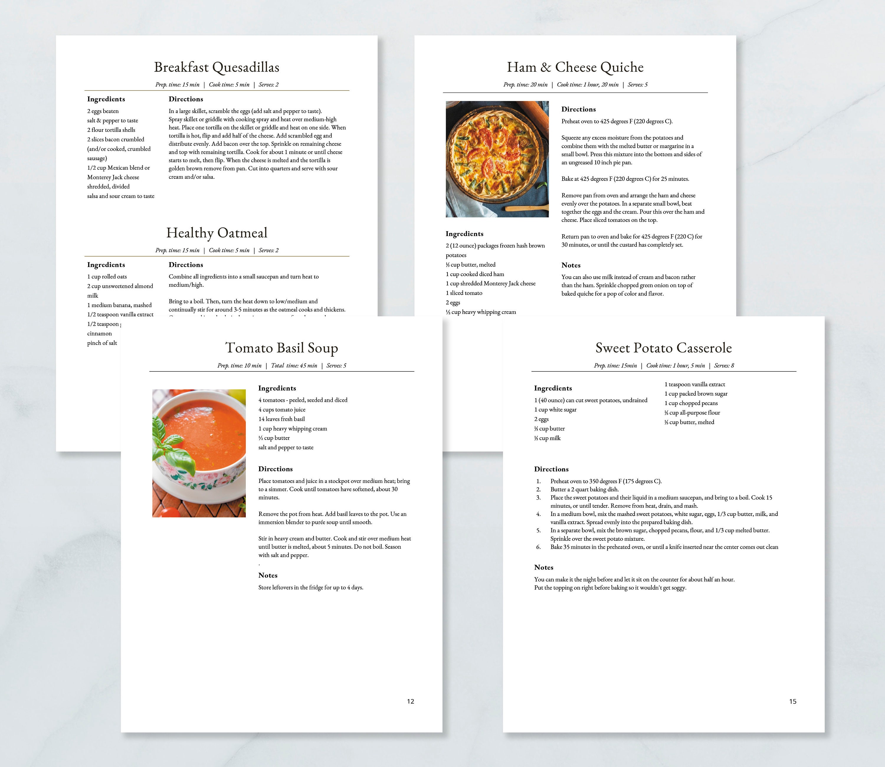 Editable Cookbook MS Word Template Classic Style Printable - Etsy Canada