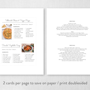 4x6 and 5x7 Recipe Card Template, Recipe Card MS Word Template ...