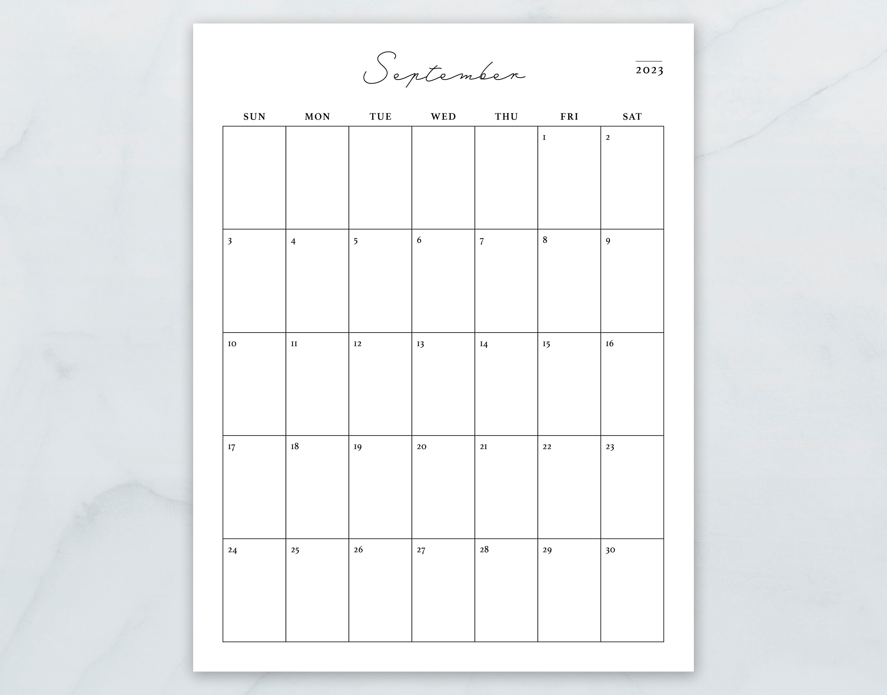 2023 Monthly Printable Calendars 2023 Simple Calendars 2023 - Etsy UK