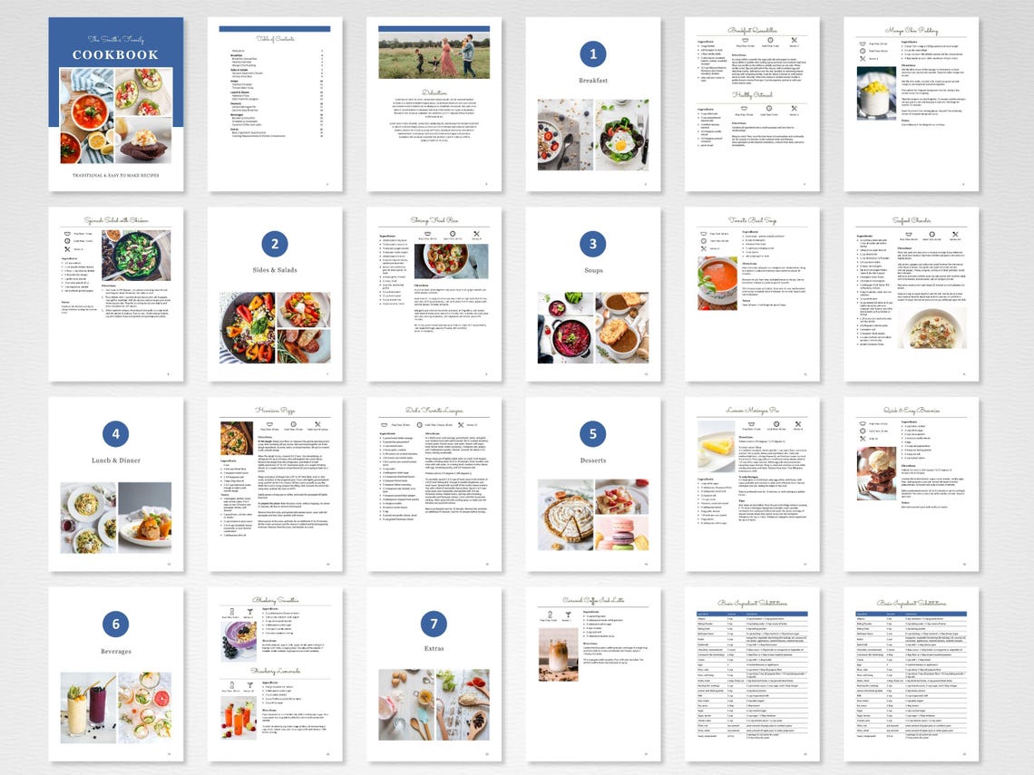 Editable Recipe Book, Word Template, Printable Cookbook Binder, Kitchen ...