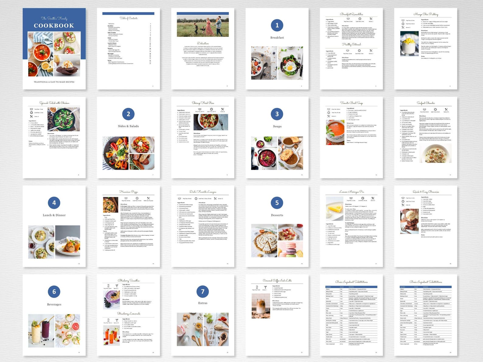Editable Recipe Book, Word Template, Printable Cookbook Binder, Kitchen ...