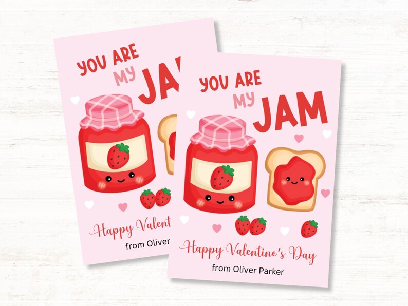 You Are My Jam, Printable Kids Jam and Toast Classroom Valentine ...