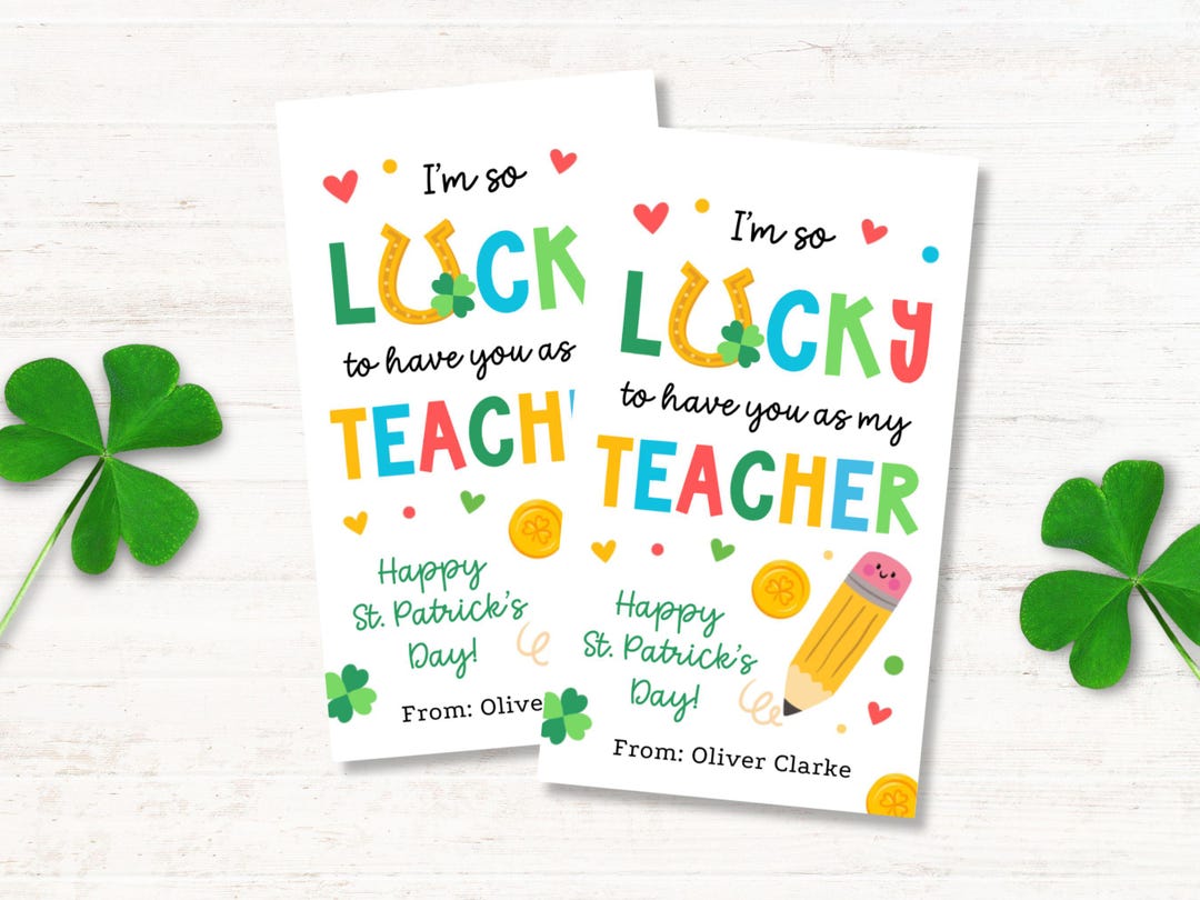 Printable St. Patrick's Day Gift Tag, Editable Classroom St. Patrick's ...