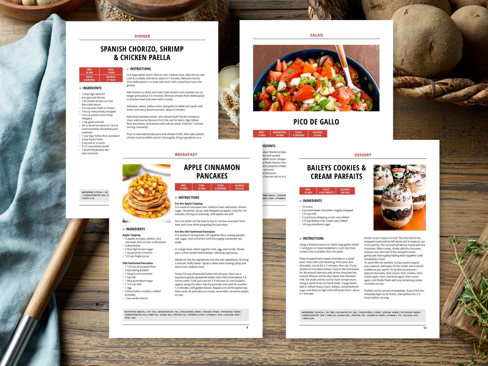 Indesign Recipe Template, Editable Adobe Indesign Recipe Book ...