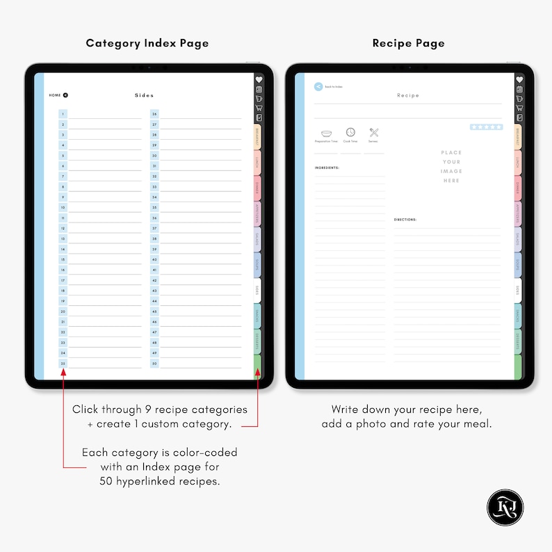 Goodnotes Recipe Book Digital Recipe Book for Goodnotes - Etsy