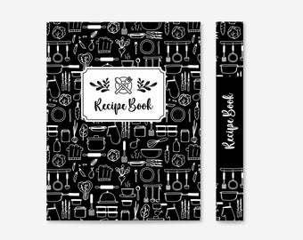 Recipe Binder Cover Kitchen and Flowers Kit, Recipe Book Cover, Binder ...