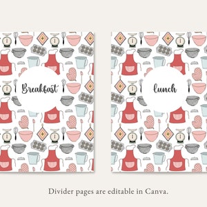 Recipe Binder Cover, Kitchen Binder Kit, Recipe Book Cover, Binder ...