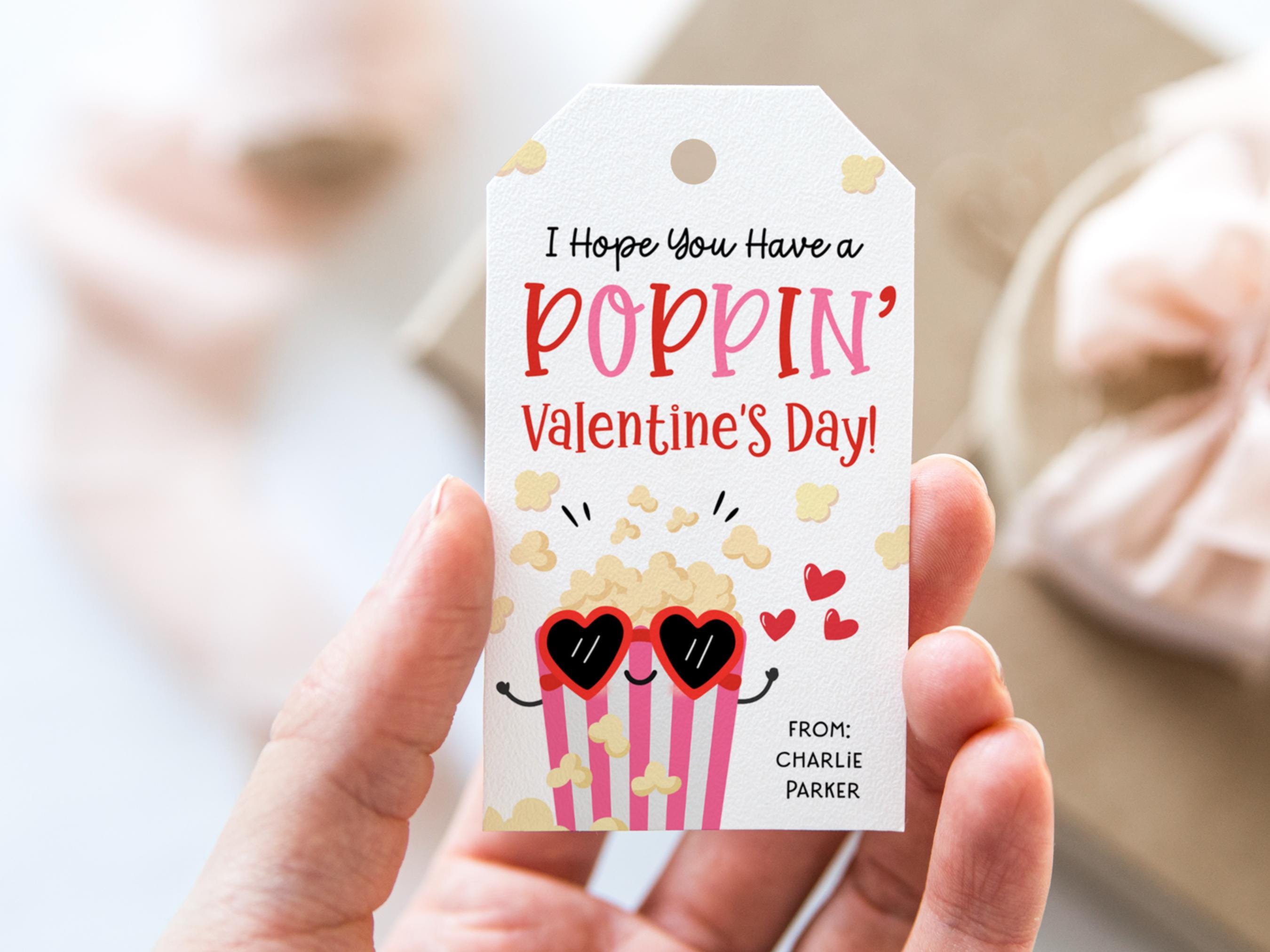 Have a Poppin' Valentine's Day, Printable Popcorn Valentine Tag ...