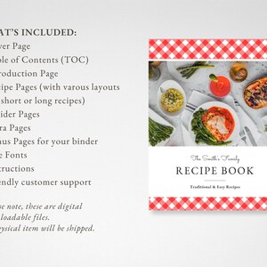 Editable MS Word Cookbook Template, Printable Recipe Binder Kit ...