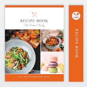 Editable Recipe Cover, Cookbook Binder Kit, Printable Recipe Book Cover ...