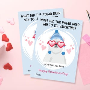 6 Printable Valentine Cards for Kids, Funny Animal Jokes, Classroom ...