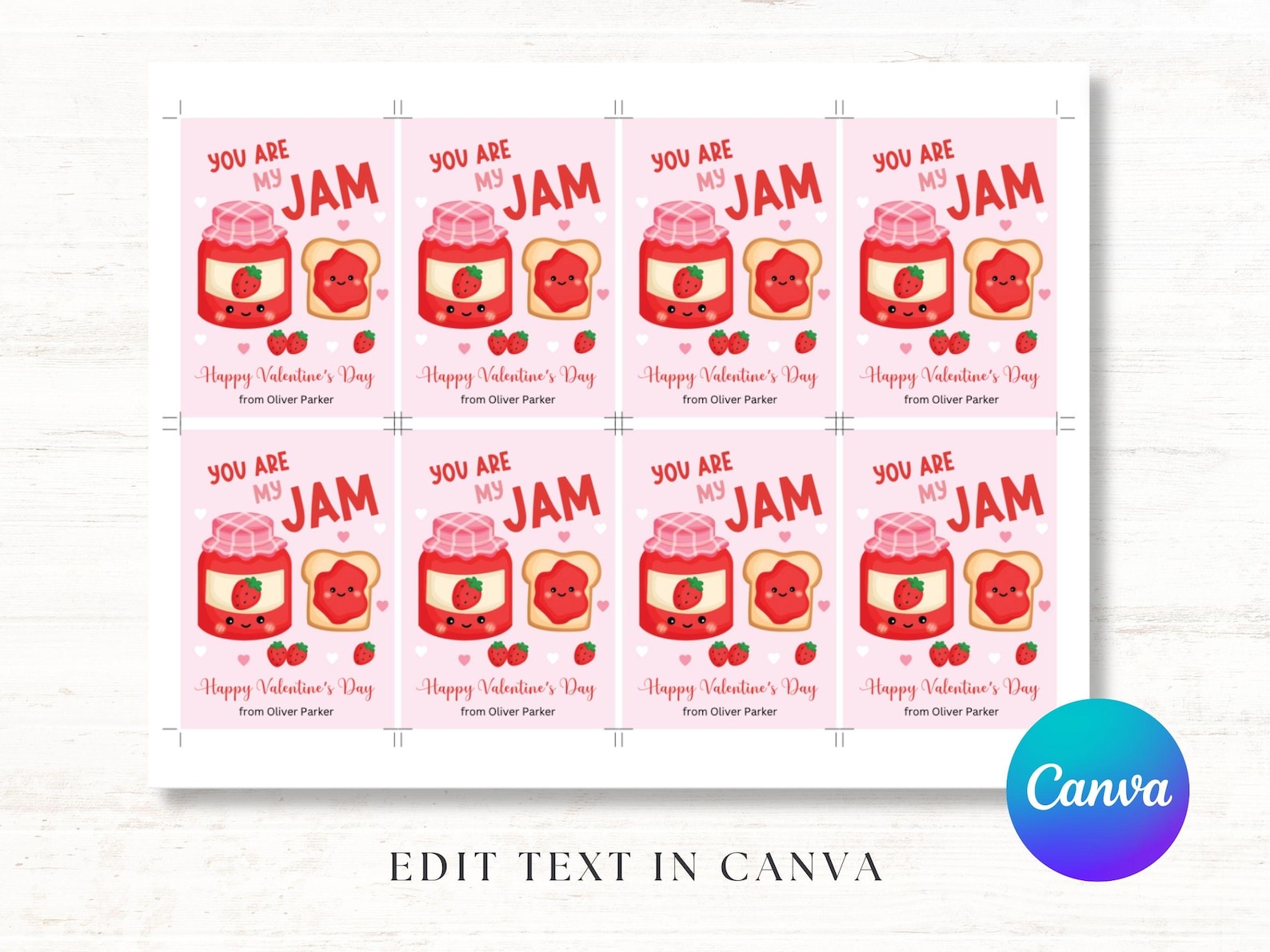 You Are My Jam, Printable Kids Jam and Toast Classroom Valentine ...