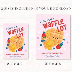I Like You a Waffle Lot, Printable Kids Classroom Valentine Card ...