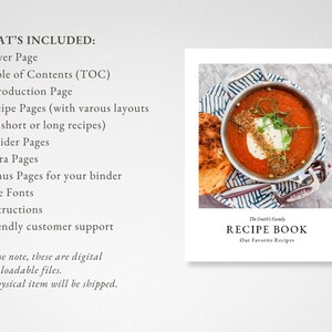 Editable Cookbook MS Word Template Classic Style, Printable Recipe Book Binder Kit, Kitchen ...