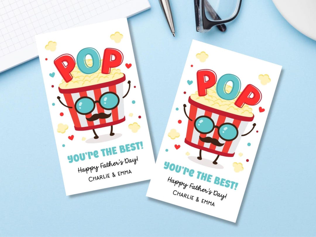 Pop You're the Best Printable Father's Day Tag, Canva Editable Gift Tag ...