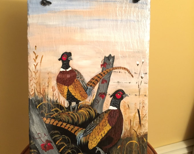 Handpainted Pheasant in Field // Made to Order - Etsy