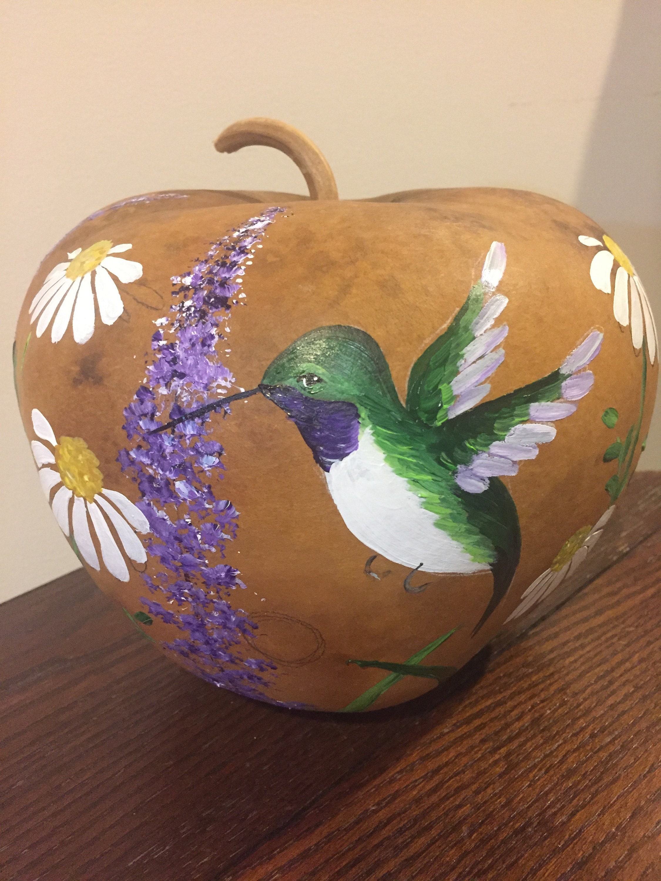 Hand Painted Gourd Birdhouse Hummingbird Home & Living Feeders ...