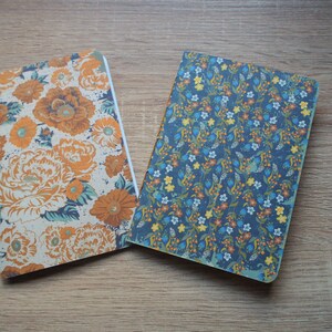 Rustic Botanical Notebooks With Double-sided Covers in Blue and Ochre ...