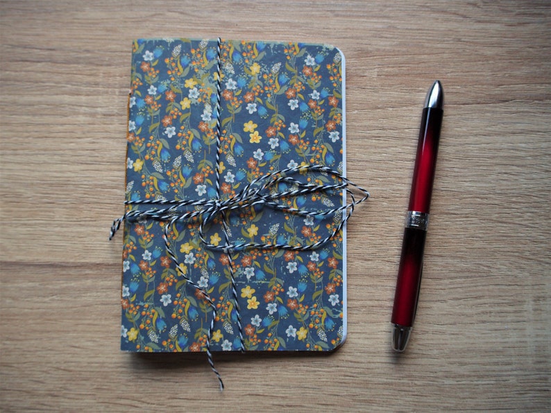 Rustic Botanical Notebooks With Double-sided Covers in Blue and ...
