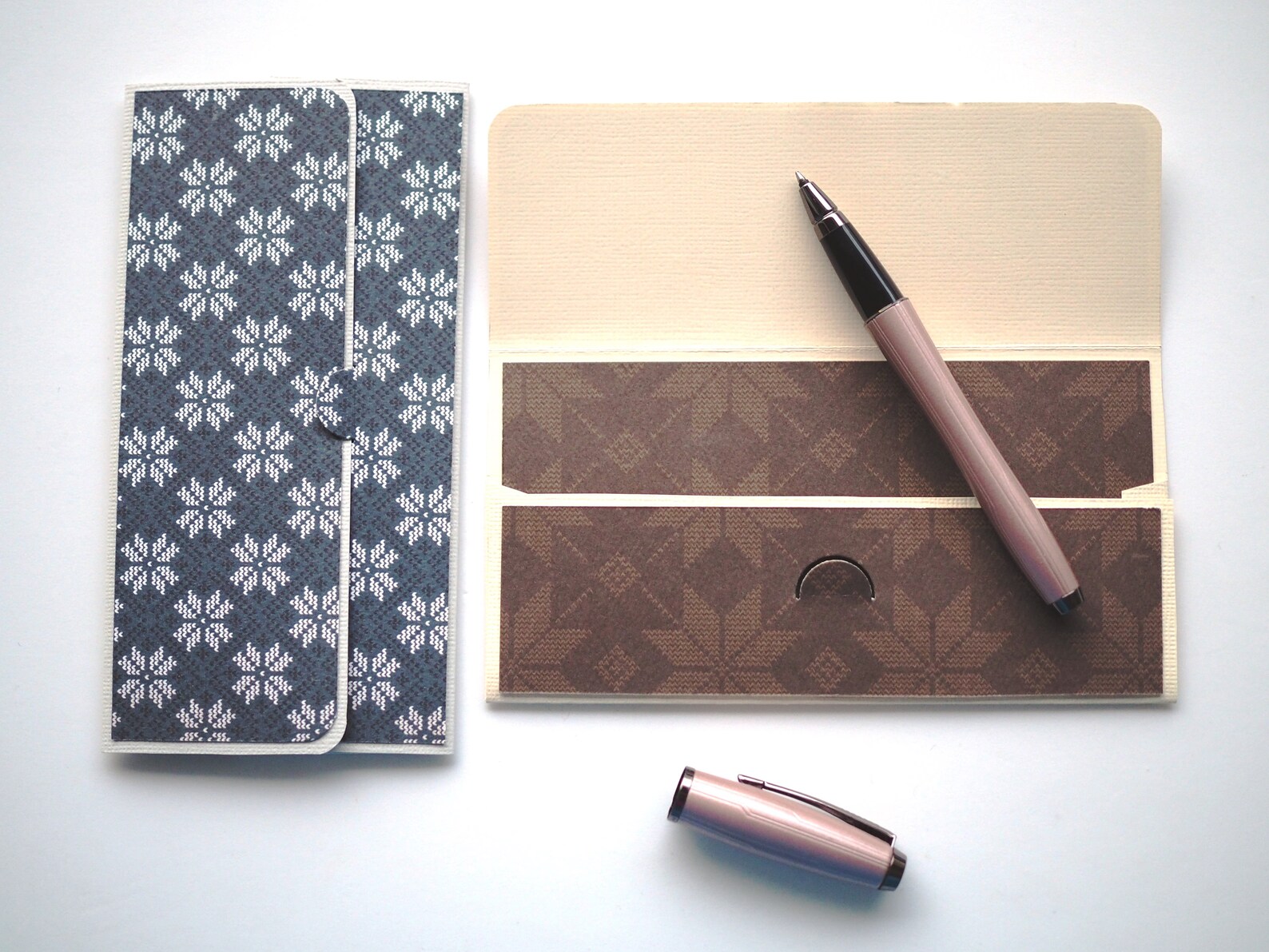 Blue and Brown Classic Songket Design Long Money Envelopes and Voucher ...