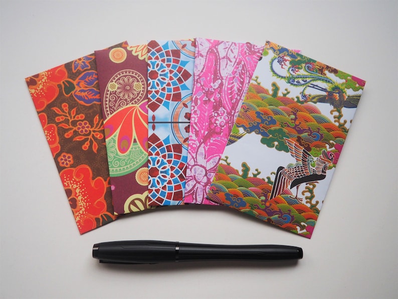 Traditional Batik and Ethnic Designs Money Envelopes for Eid--set of 5 ...