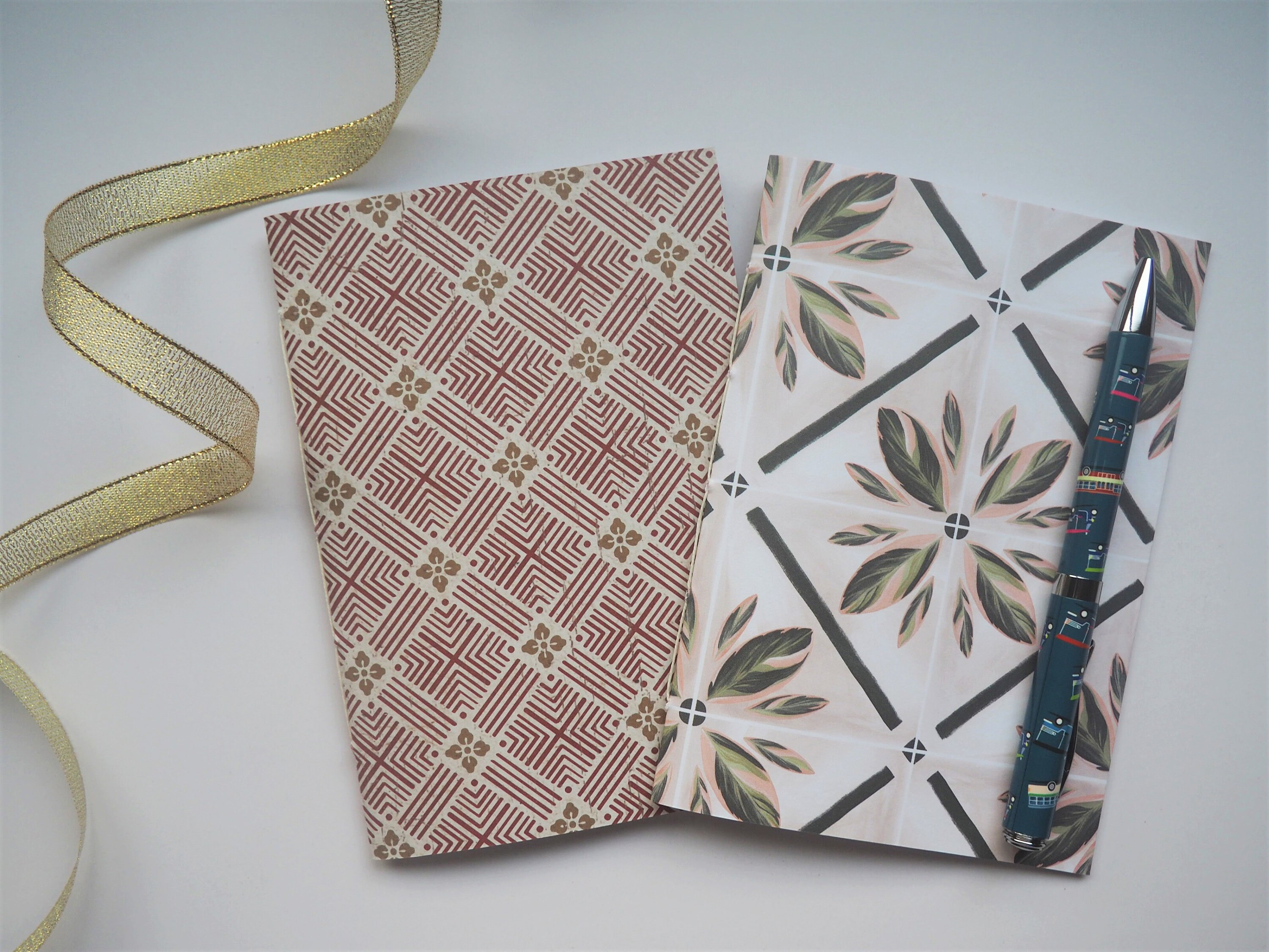 Traditional Asian Tiles Notebook Set in Maroon and Whiteset - Etsy