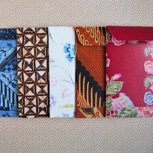 Modern Batik Money Envelopes for Eid--set of 5 in Wide Design, for Him ...