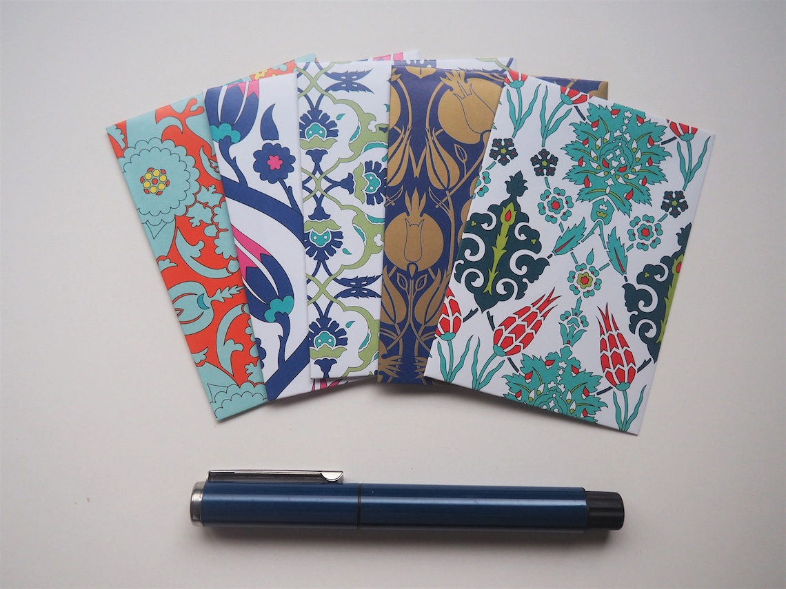 Delicate Blue Turkish Patterns Money Envelopes for Eidset of | Etsy