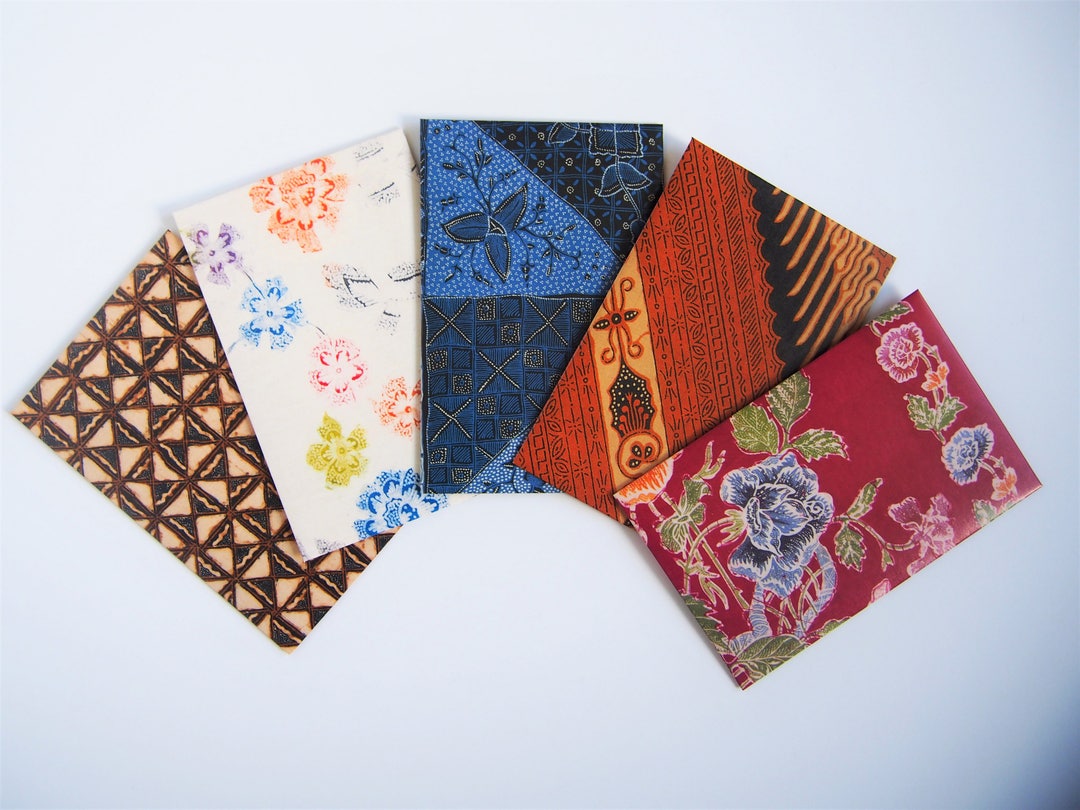 Modern Batik Money Envelopes for Eid--set of 5 in Wide Design, for Him ...
