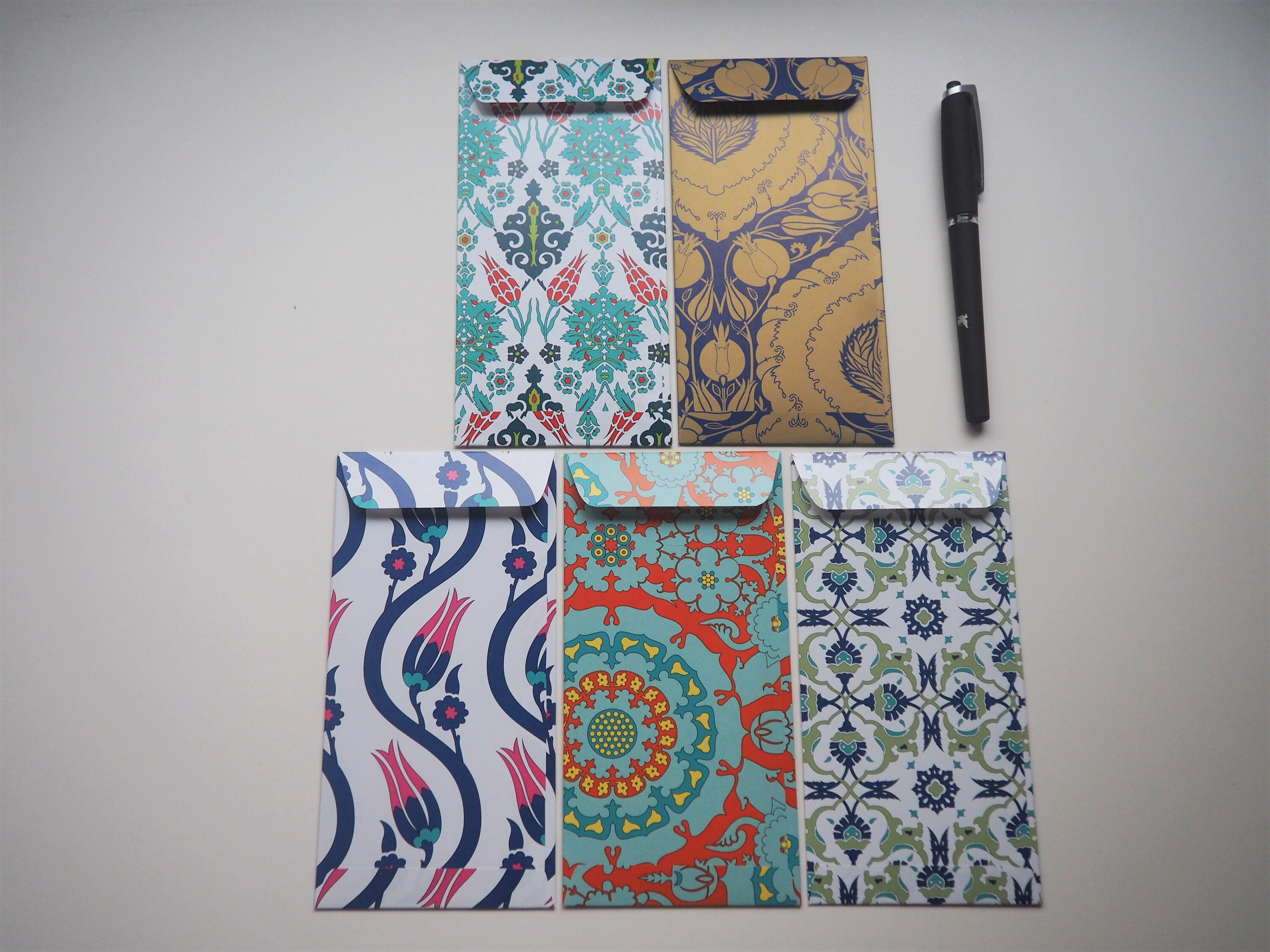 Delicate Blue Turkish Patterns Money Envelopes for Eidset of - Etsy