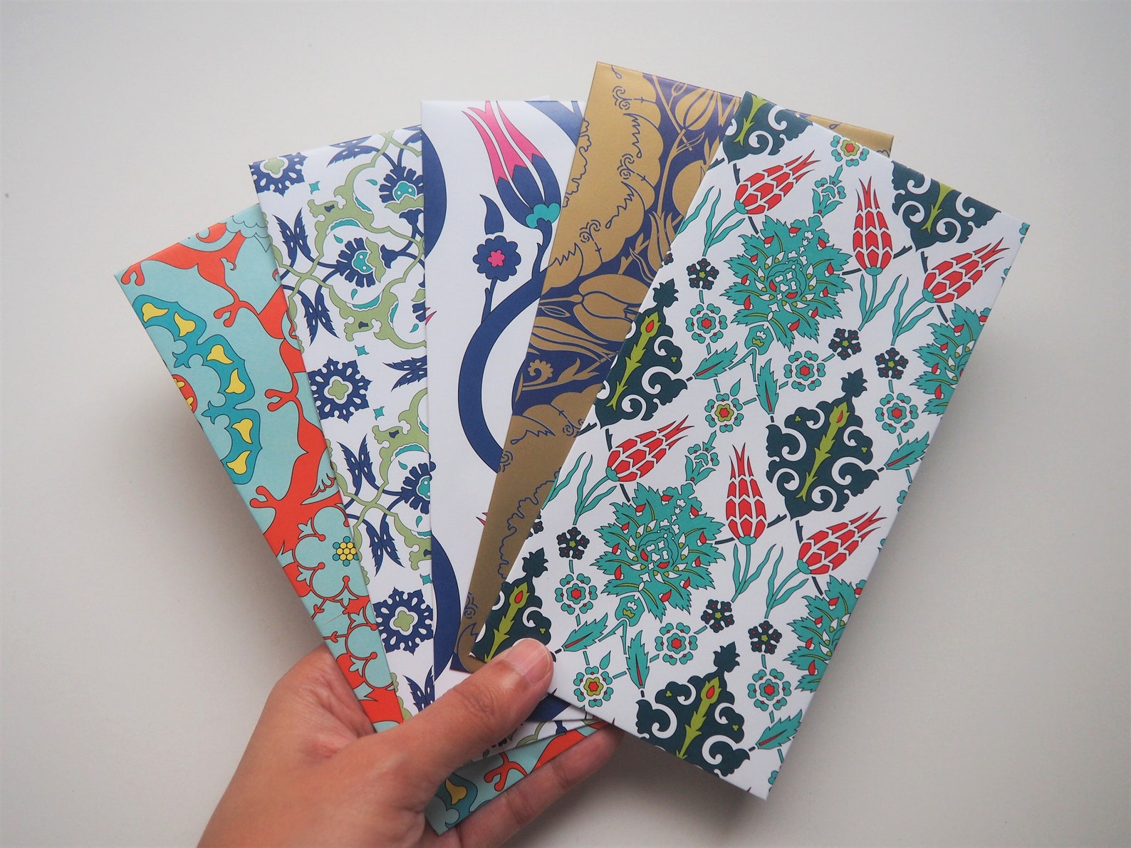 Delicate Blue Turkish Patterns Money Envelopes for Eidset of - Etsy