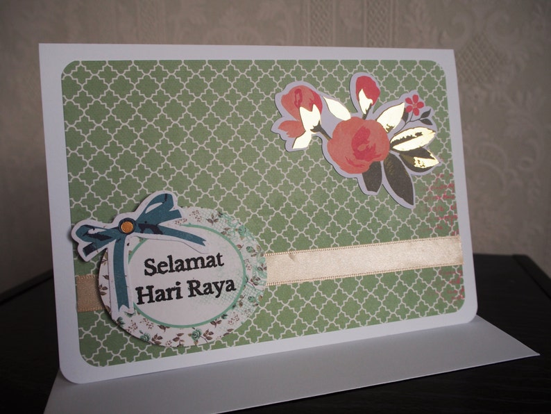 Selamat Hari Raya Modern Greeting Card in Shades of Green Eid - Etsy