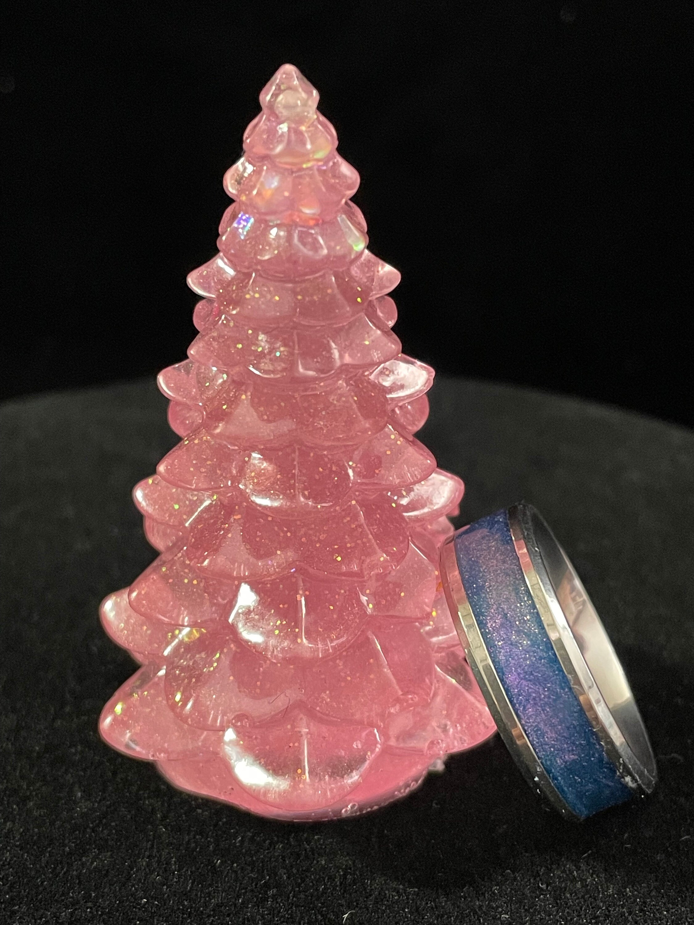 Color Shift Resin Inlay Ring, Stainless Steel Band, Blue/purple Color ...