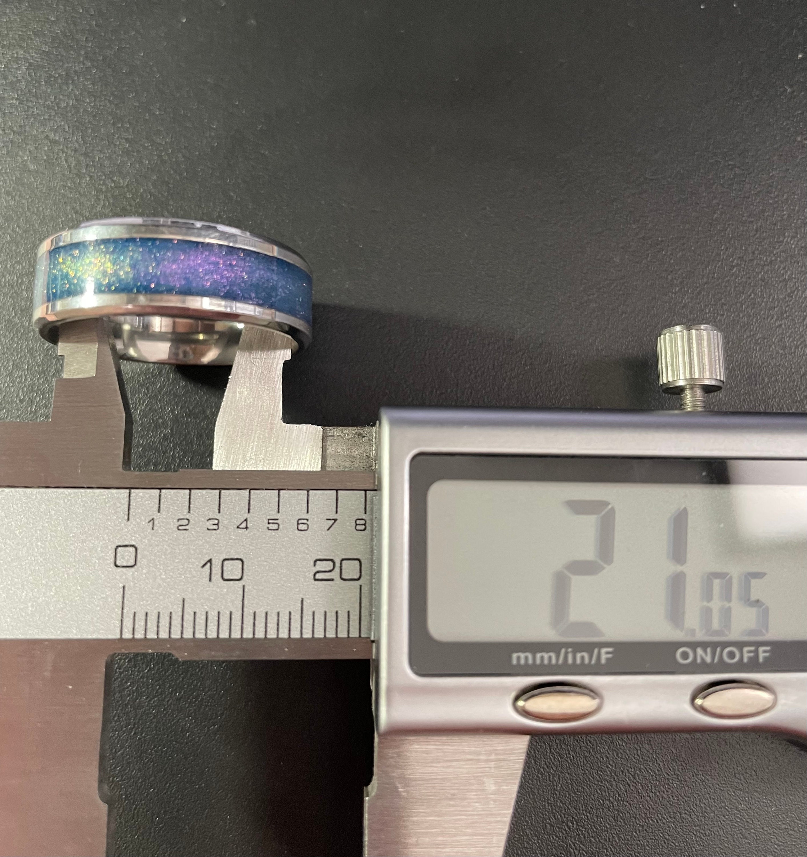 Color Shift Resin Inlay Ring, Stainless Steel Band, Blue/purple Color ...