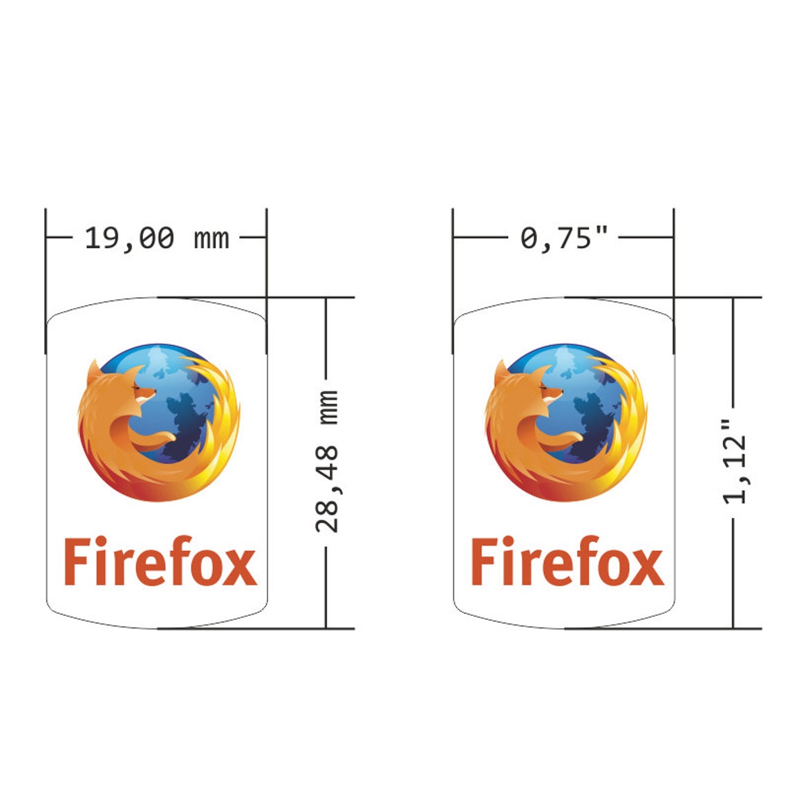 Firefox Label / Aufkleber / Sticker / Badge / Logo 19cm X - Etsy