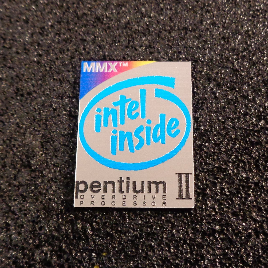 Pentium 2 MMX Logo Emblem Badge Brushed Aluminum Adhesive 28 X - Etsy