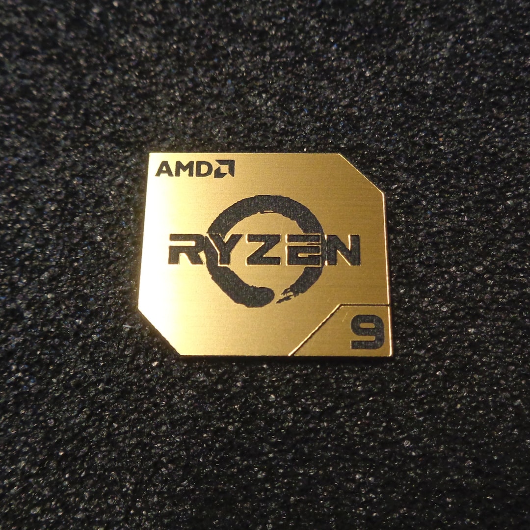 Buy AMD RYZEN 9 Cpu PC Logo Label Decal Case Sticker Badge Gold 428g ...
